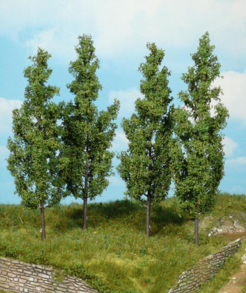 Poppel træer, 14 cm. høje, 4 stk. - Heki Landskab og træer - DF Modeltog